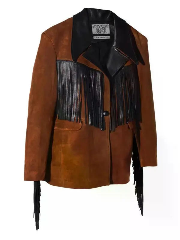 DANCASSAB Patsy Fringe-trim Suede Jacket