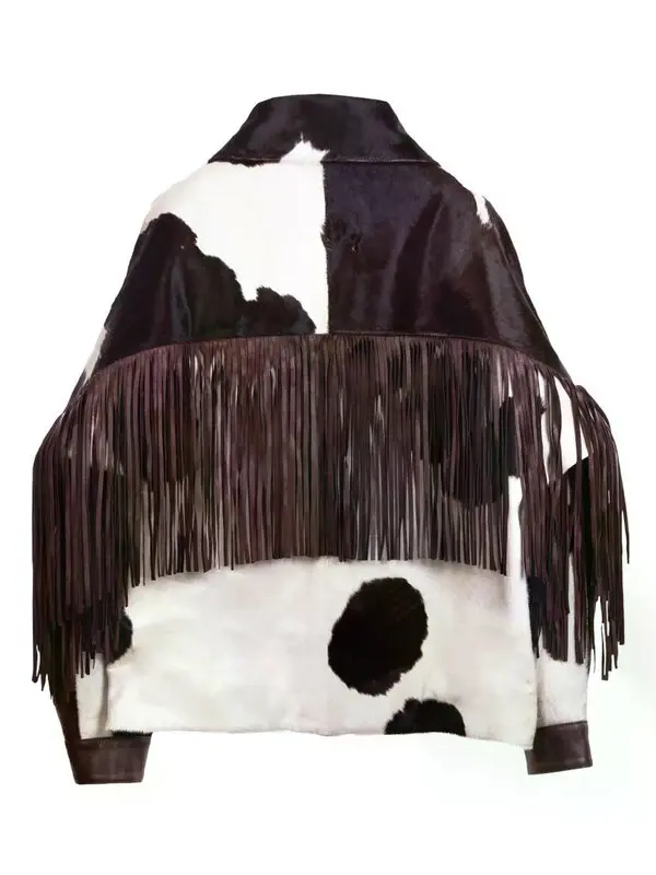 DANCASSAB Taylor Cow-print Fringed Jacket
