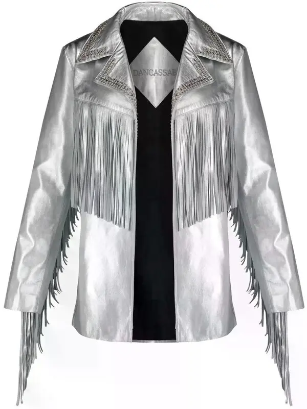 DANCASSAB Laurel Fringe-trim -leather Jacket