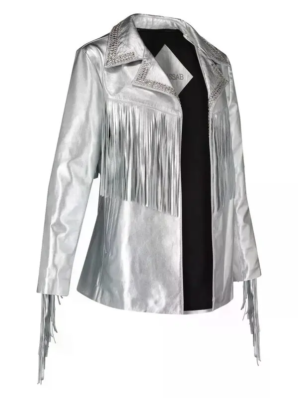 DANCASSAB Laurel Fringe-trim -leather Jacket
