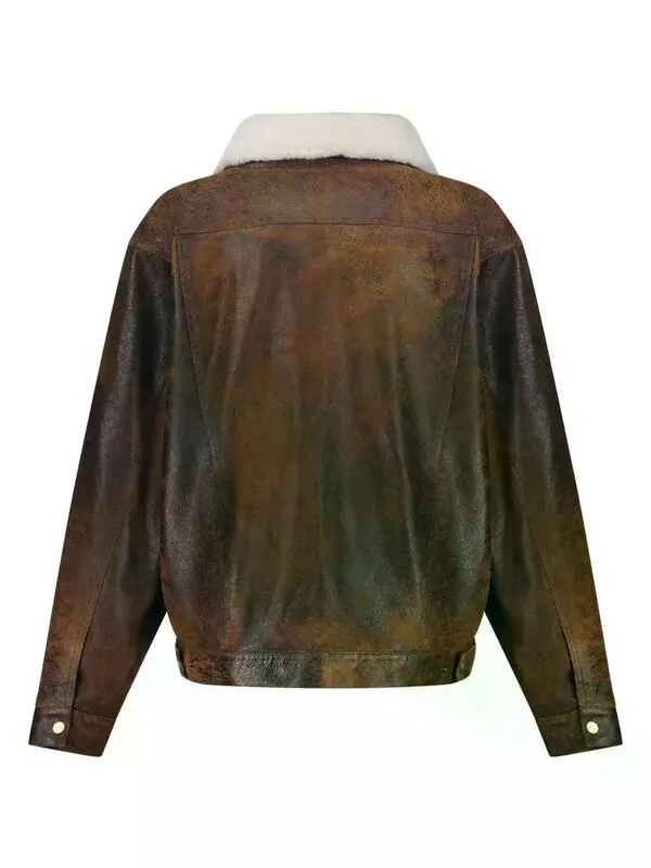 DANCASSAB Giulia Shearling-trim Leather Jacket