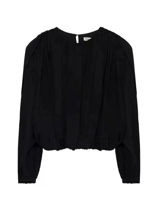 Simkhai Frida Draped Long-sleeve Top - Black