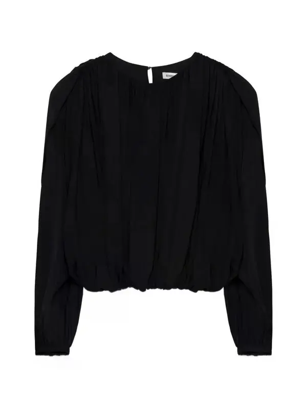 Simkhai Frida Draped Long-sleeve Top - Black