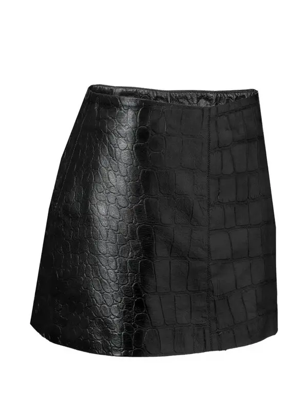 DANCASSAB Tecovas Textured Leather Mini Skirt