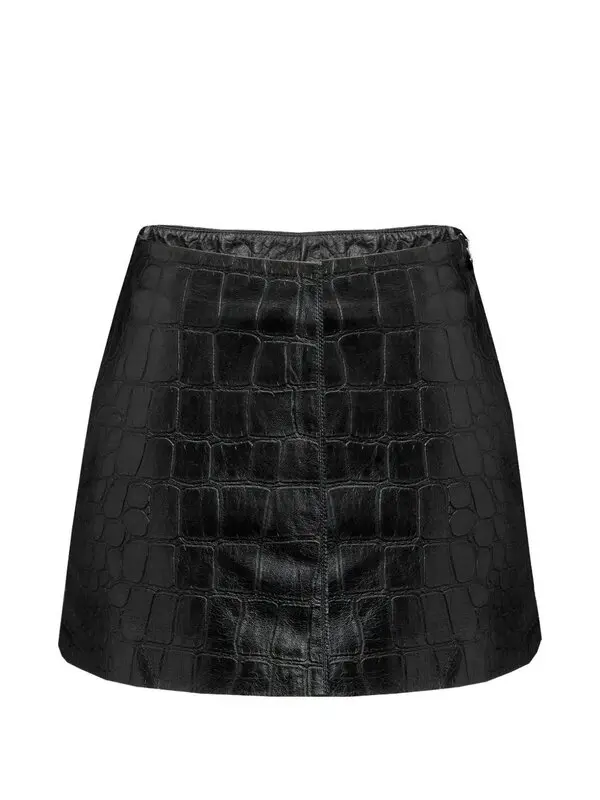 DANCASSAB Tecovas Textured Leather Mini Skirt