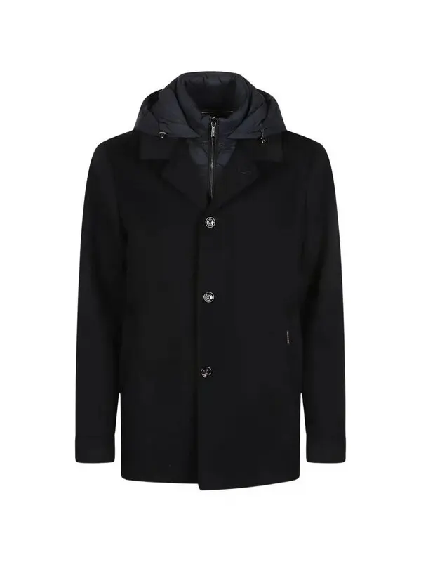 MOORER Hooded Layered Coat