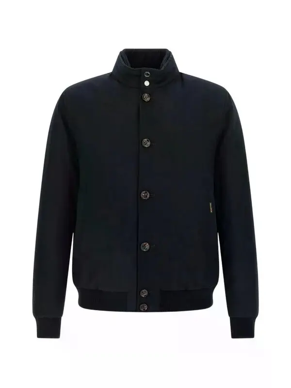 MOORER Ribbed-trim Button-up Jacket