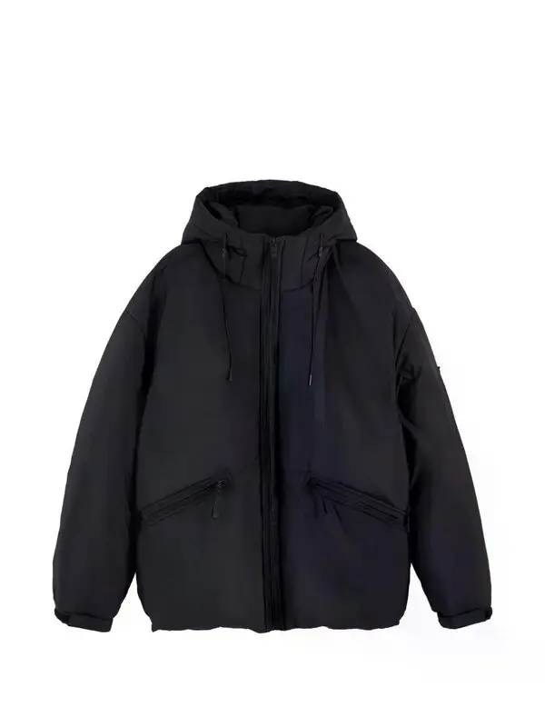 Tommy Hilfiger Logo-patch Hooded Padded Jacket - Black