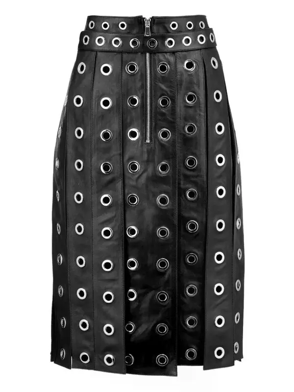 DANCASSAB Vera Eyelet Belted Skirt