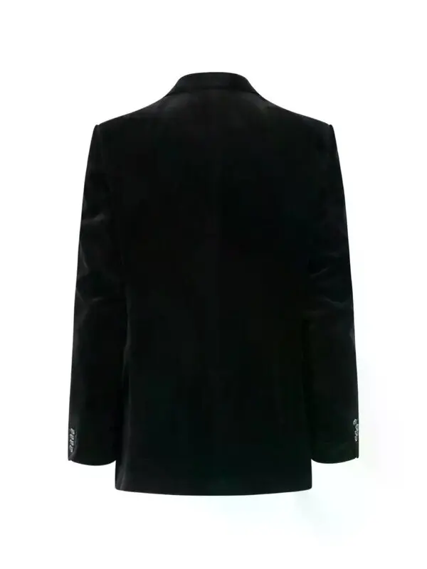LARDINI Velvet Peak-lapel Blazer - Black