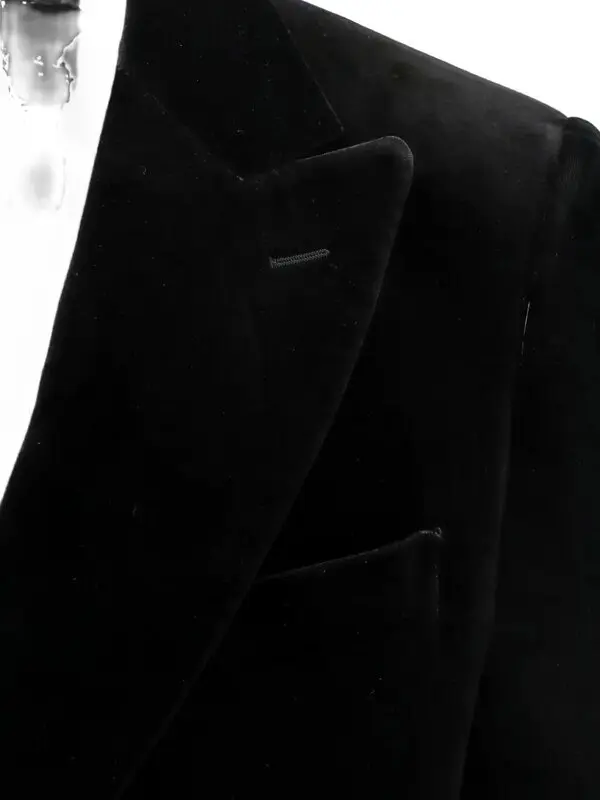 LARDINI Velvet Peak-lapel Blazer