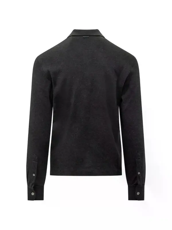 Zegna Navy Cotton Polo Shirt
