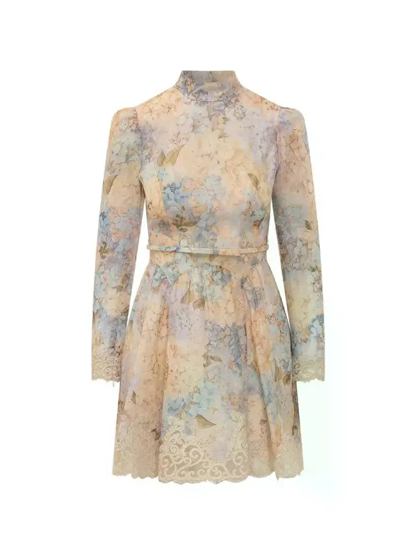 Zimmermann Valiant Panelled Mini Dress - Neutrals