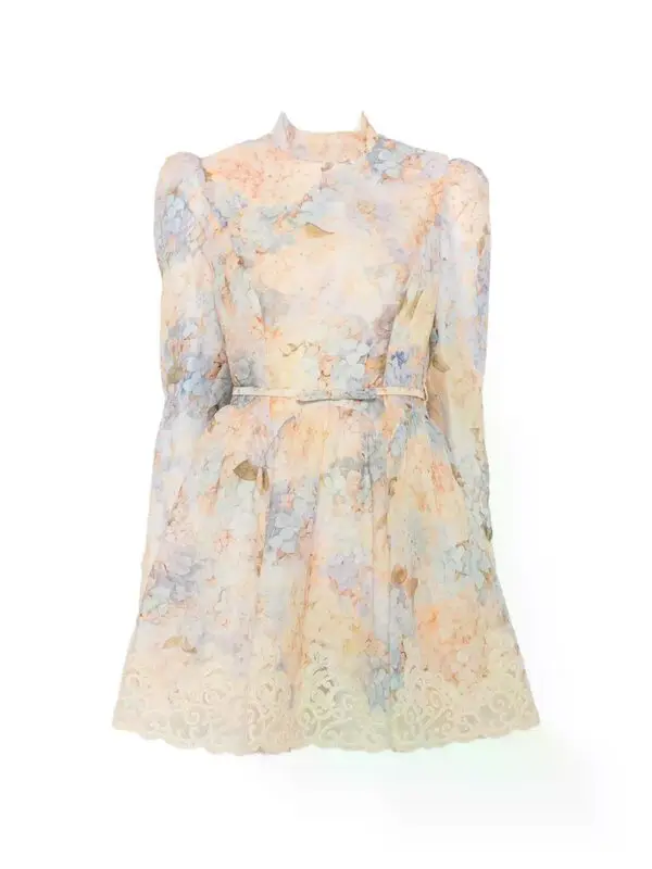 Zimmermann Valiant Panelled Mini Dress - Neutrals