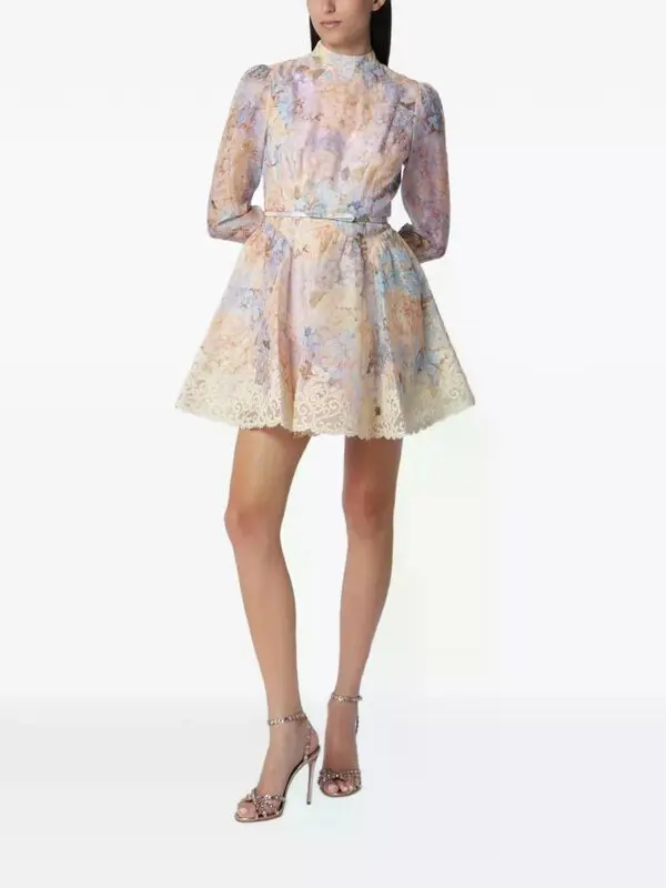 Zimmermann Valiant Panelled Mini Dress - Neutrals