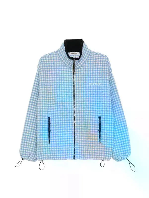 Miu Miu Check Zip-up Jacket - Blue