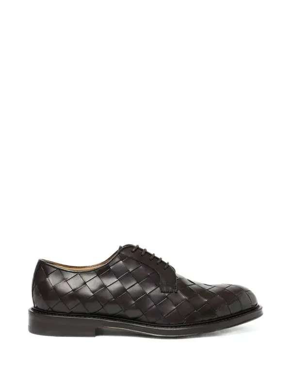 SCAROSSO Harry Woven Leather Derby Shoes