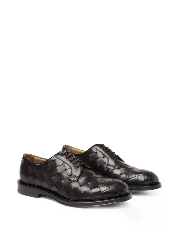 SCAROSSO Harry Woven Leather Derby Shoes