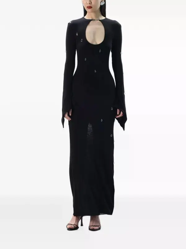 MANURI Maxi Crystal-embellished Cutout Dress