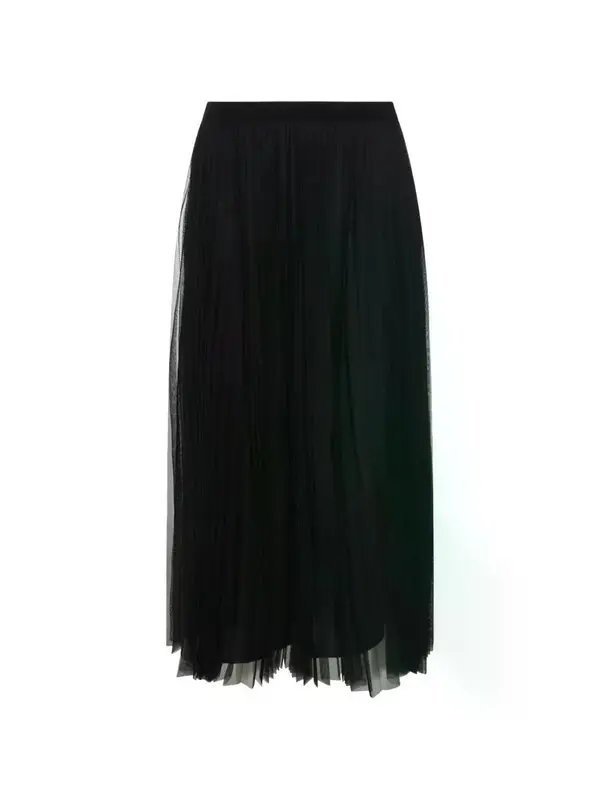 Fabiana Filippi Pleated Tulle Midi Skirt - Black