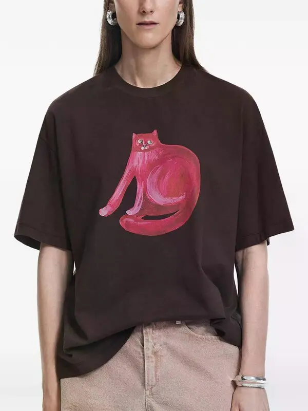 JNBY Cat-print Short-sleeve T-shirt