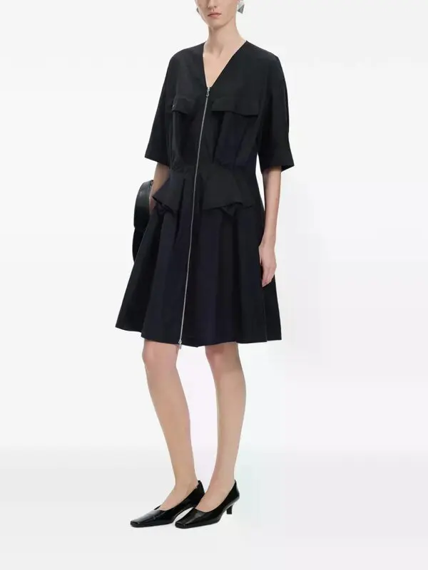 JNBY Draped-waist Zip-up Mini Dress