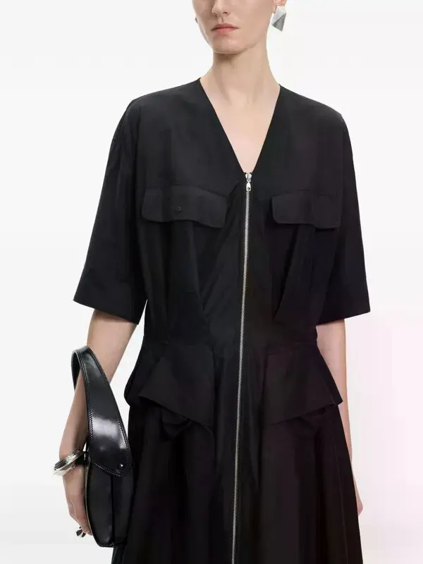 JNBY Draped-waist Zip-up Mini Dress