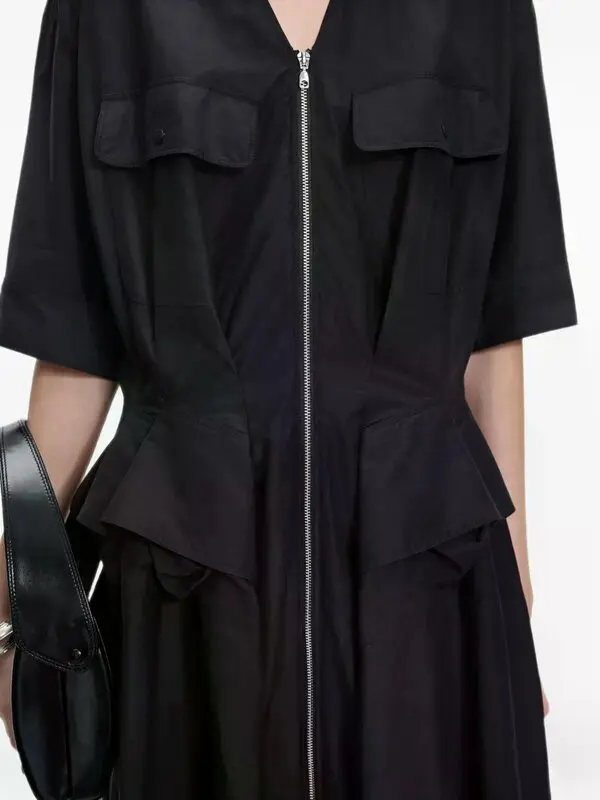 JNBY Draped-waist Zip-up Mini Dress