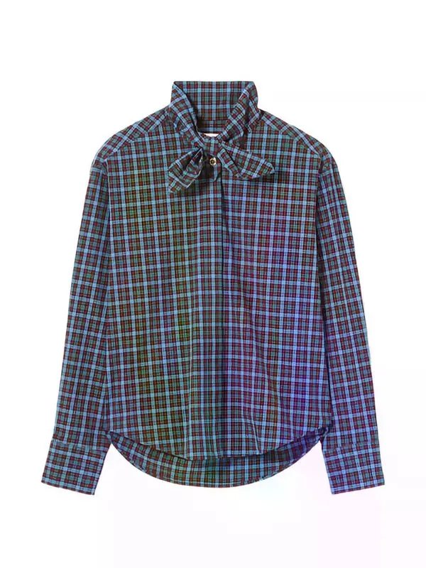 Claudie Pierlot Poplin Tie-neck Shirt - Blue