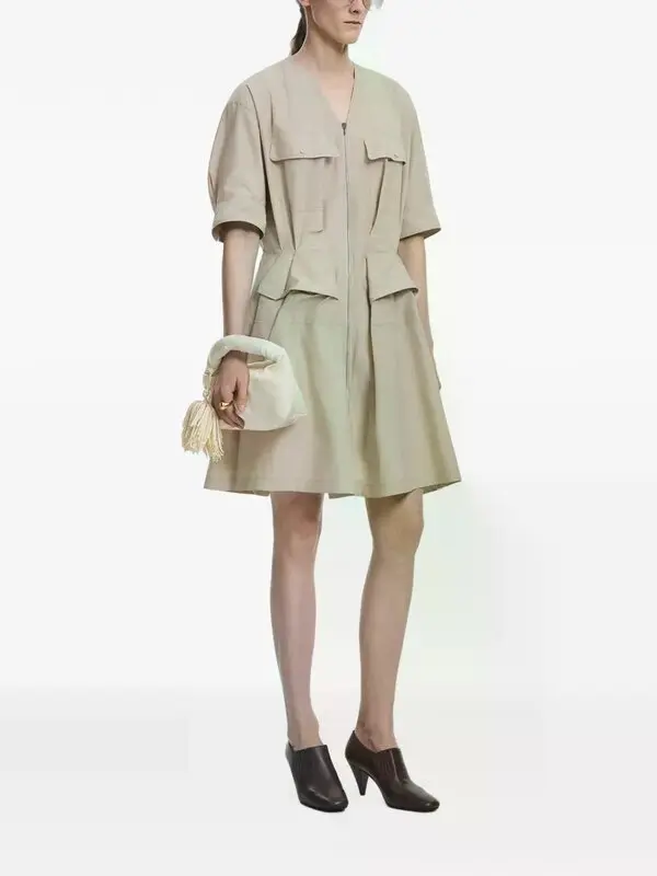 JNBY Draped-waist Short-sleeve Mini Dress