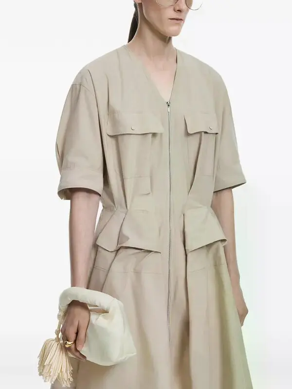 JNBY Draped-waist Short-sleeve Mini Dress