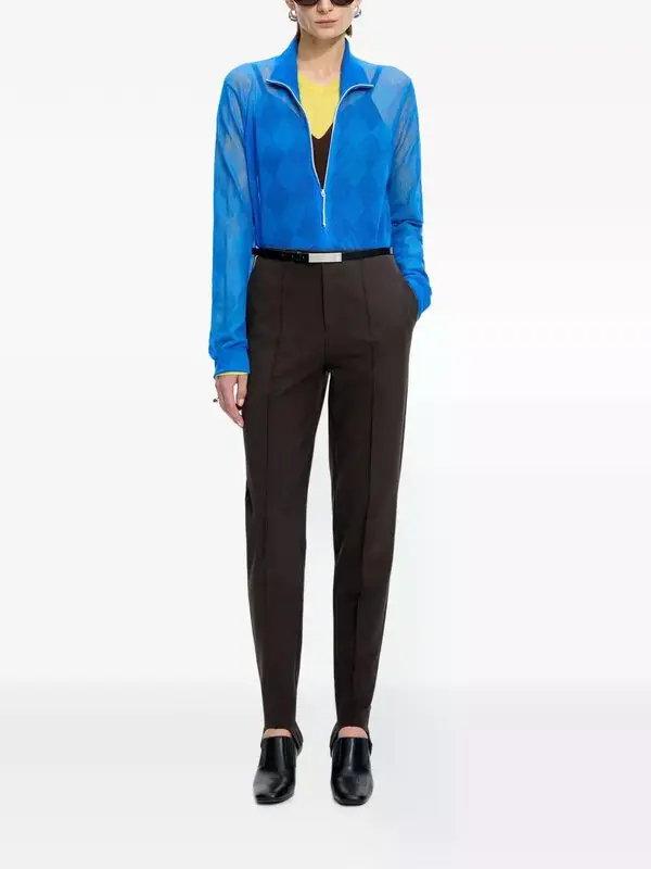 JNBY Plaid-jacquard Fine-knit Cardigan