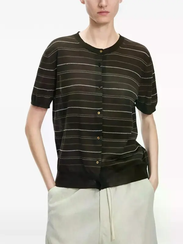 JNBY Striped Cotton Cardigan
