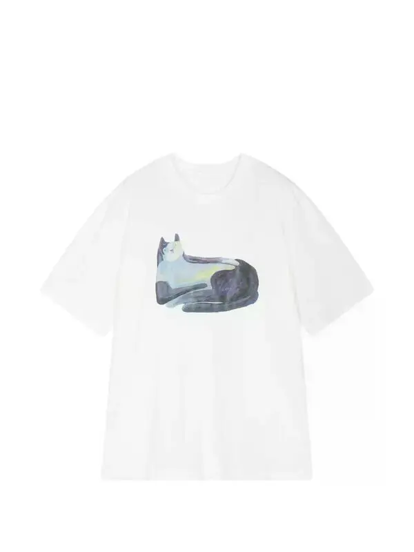 JNBY Cat-print Short-sleeve T-shirt
