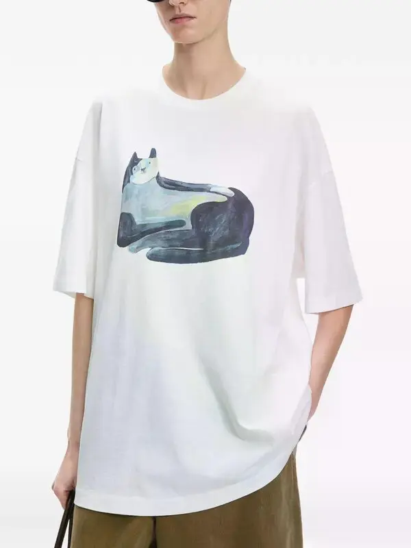 JNBY Cat-print Short-sleeve T-shirt
