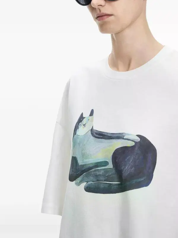 JNBY Cat-print Short-sleeve T-shirt