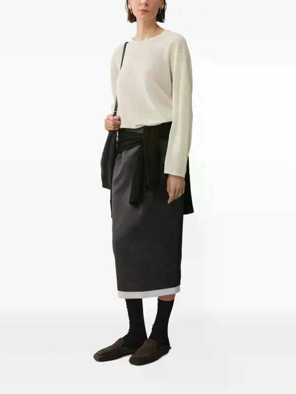 LESS Contrast-trim Midi Skirt