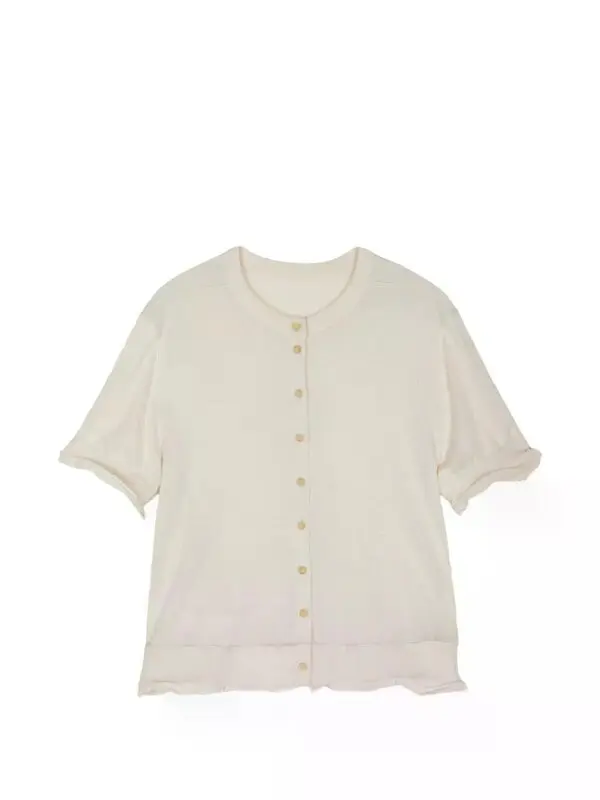 LESS Raw-edge Short-sleeved Cardigan