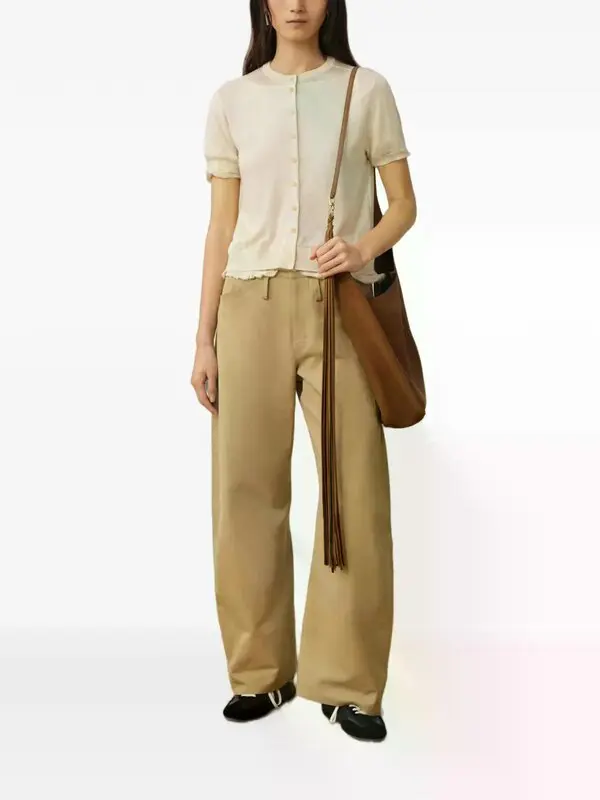 LESS Raw-edge Short-sleeved Cardigan