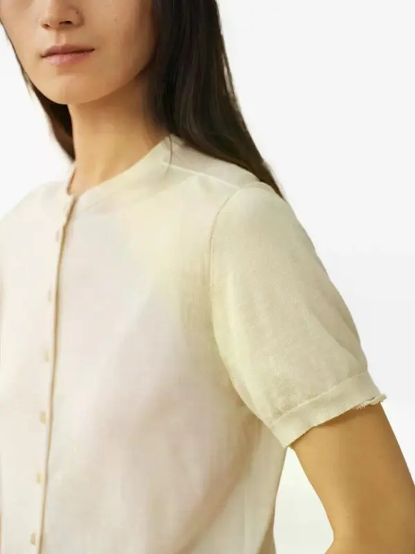 LESS Raw-edge Short-sleeved Cardigan