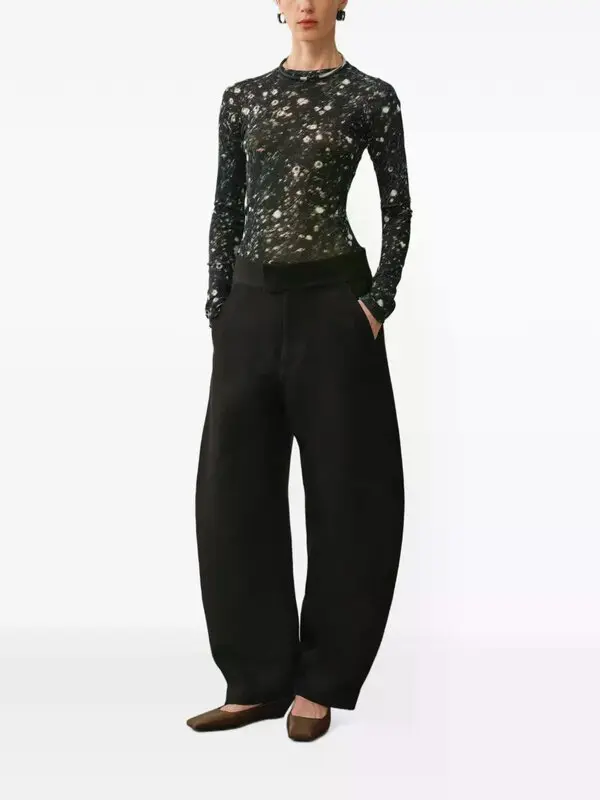 LESS Floral-print Long-sleeved T-shirt