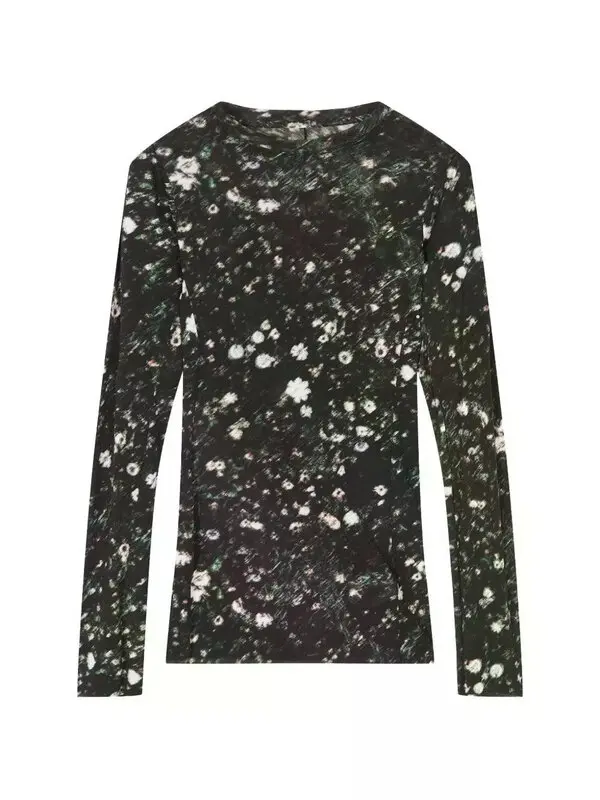 LESS Floral-print Long-sleeved T-shirt