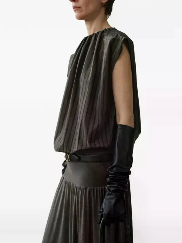 LESS Paneled-waist A-line Maxi Skirt