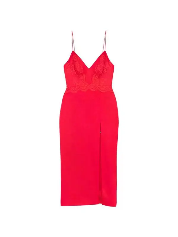 Alex Perry Lace Appliques Pencil Dress - Red