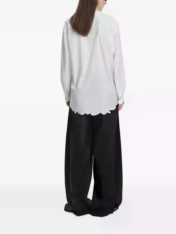 JNBY Scalloped-edge Wrap-tie Shirt - White