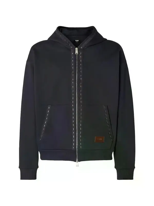 Fendi Contrast-stitch Zip-up Hoodie