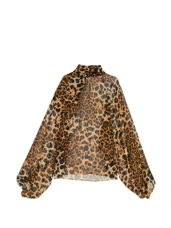 Pamella Roland High-neck Blouse - Brown