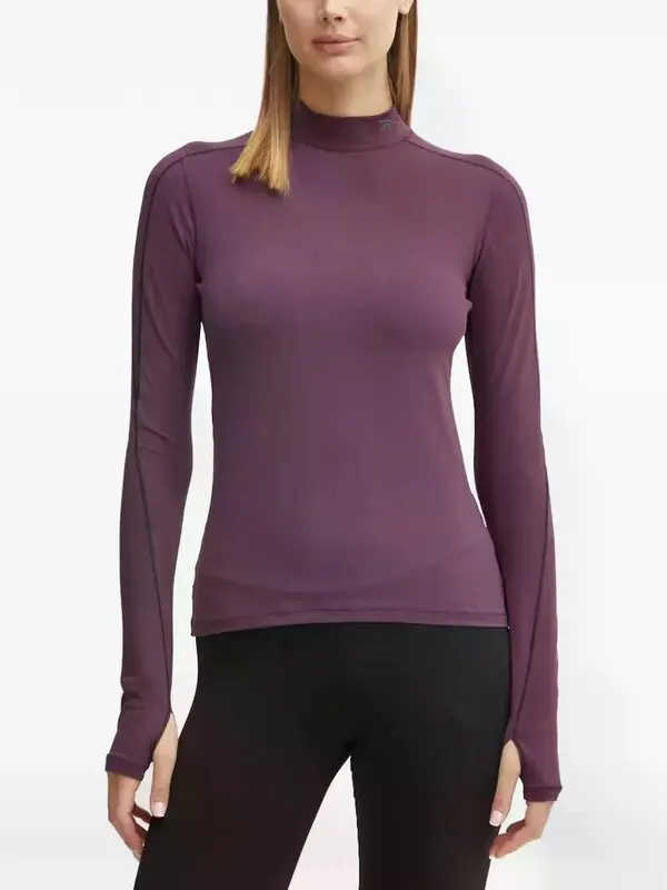REEBOK Logo-detail Mock-neck Top