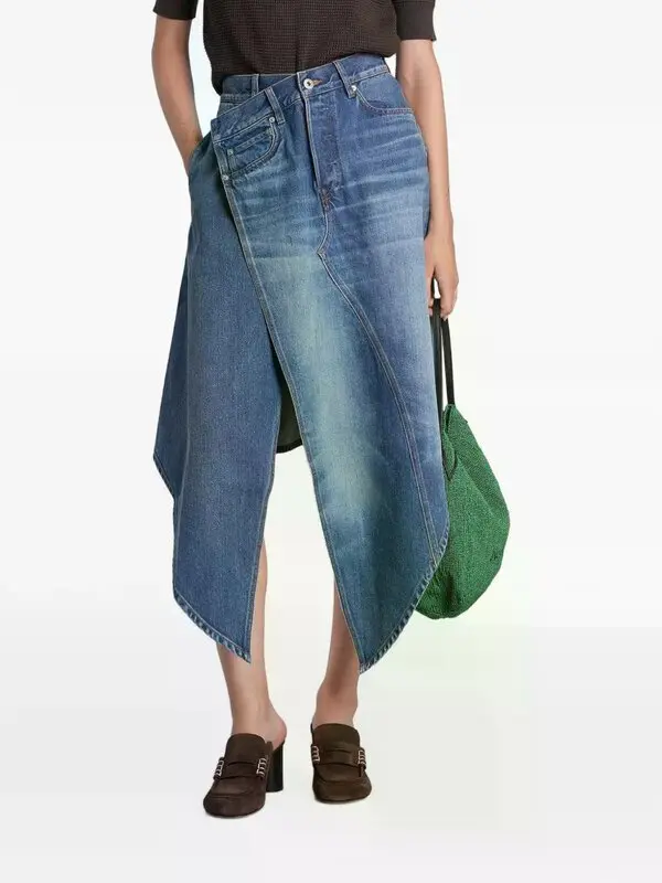 JW Anderson Asymmetric-hem Panelled Midi Skirt - Blue