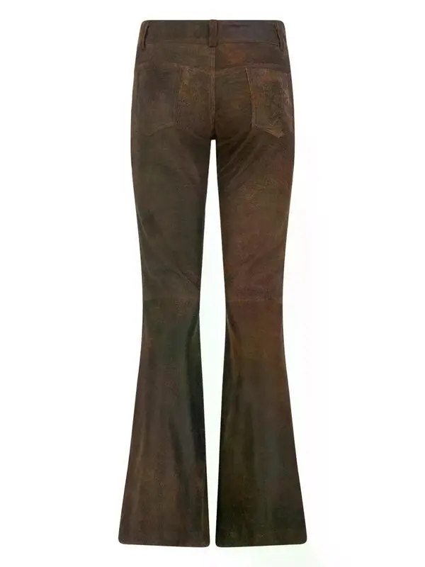 DANCASSAB Rina Lambskin Flared Trousers - Brown